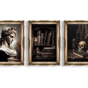 Set of 3 Dark Academia Prints Vintage Gallery Wall Set - Etsy