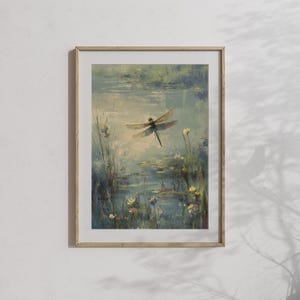 Dragonfly | Cottagecore Wall Art, Goblincore Decor, Summer House Print ...
