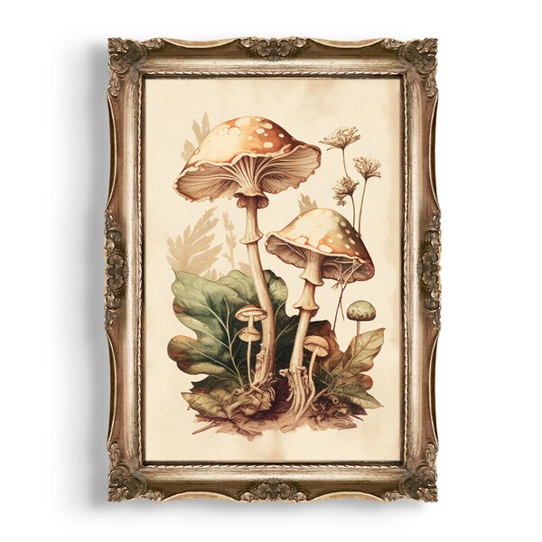 Mushroom Oil Painting - Etsy