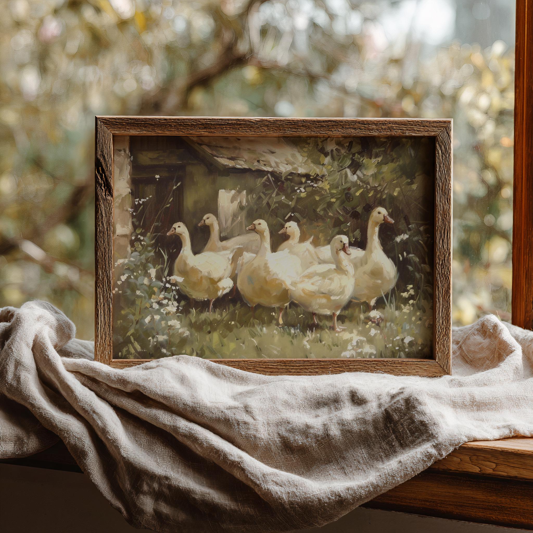 Geese | Cottagecore Wall Art, Goose Print, Spring Home Decor, Nursery ...