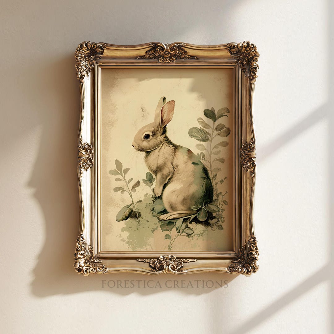 Rabbit | Cottagecore Room Decor, Vintage Easter Prints, Animal Wall Art ...