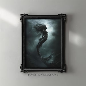 Dark Siren | Creepy Mermaid Art, Dark Fantasy Wall Decor, Moody Sea Art ...