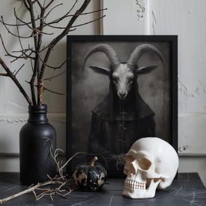 Ram Priest | Halloween Prints, Gothic Wall Art, Goth Room Decor, Dark ...