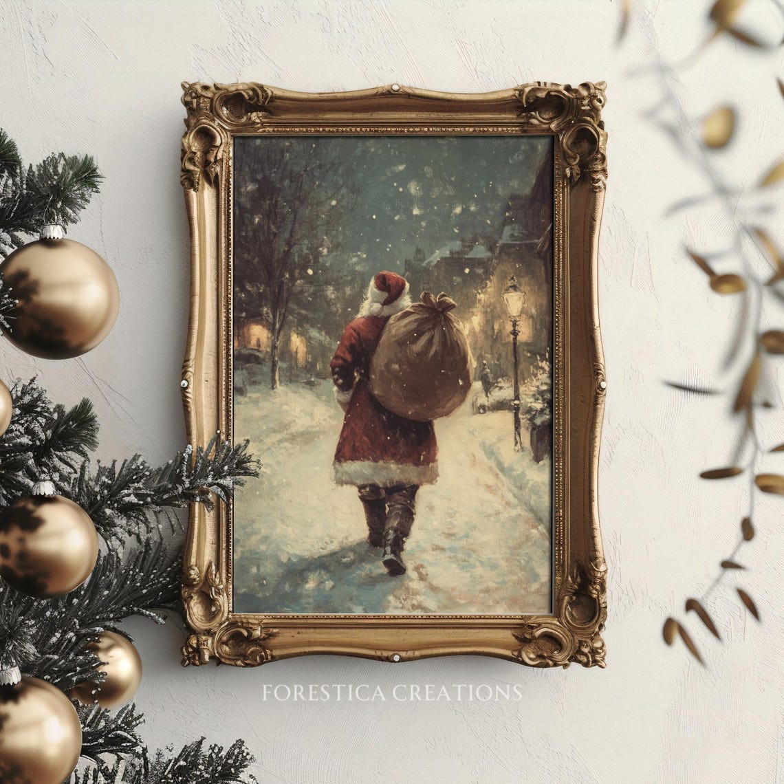 Santa's Coming | Christmas Print, Holiday Wall Decor, Snowy Art ...