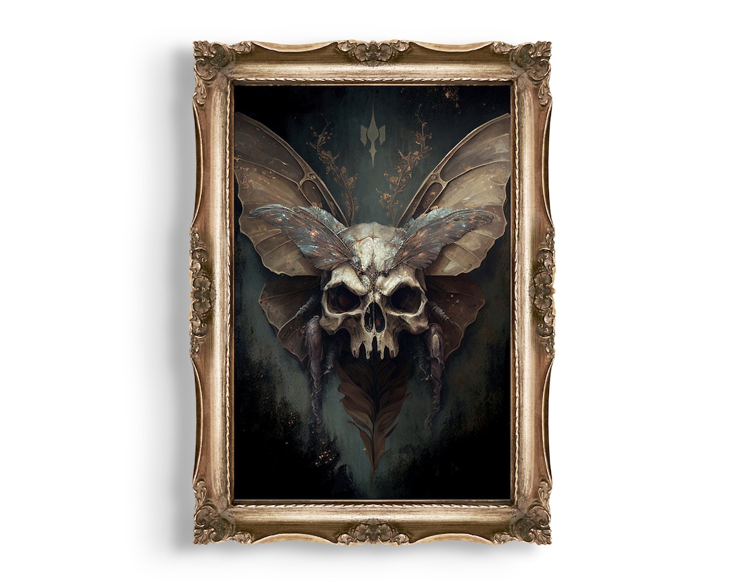 Skull Moth | Goth Wall Art, Gothic Academia Prints, Vampire Aesthetic ...