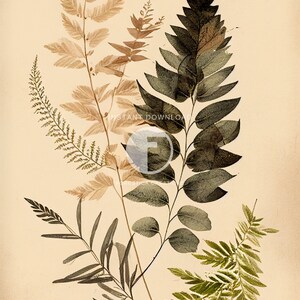 Leaves | Boho Cottagecore Prints, Botanical Room Decor, Moody Earth ...