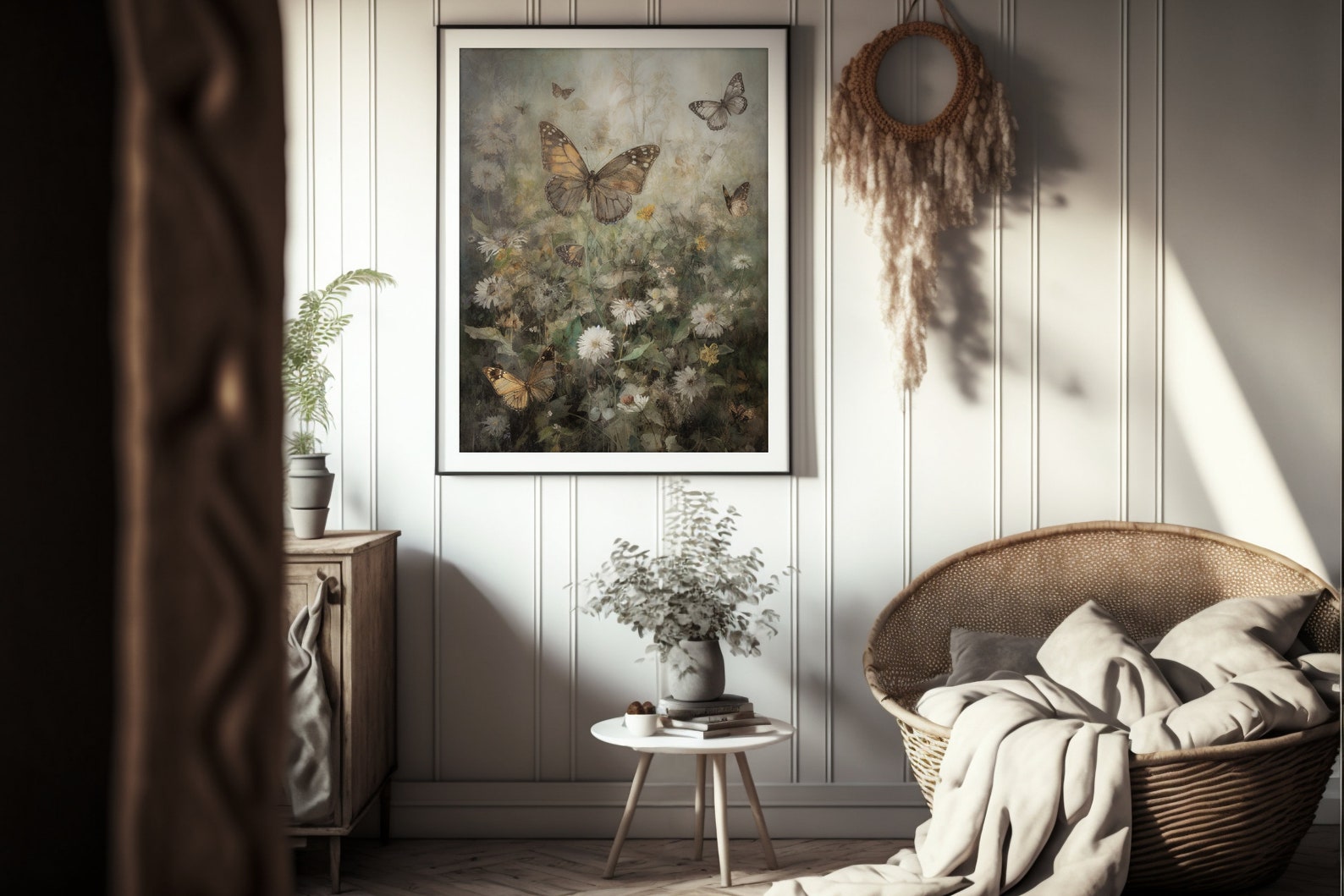 Vintage Butterflies Cottagecore Wall Art, Moody Floral Printable ...