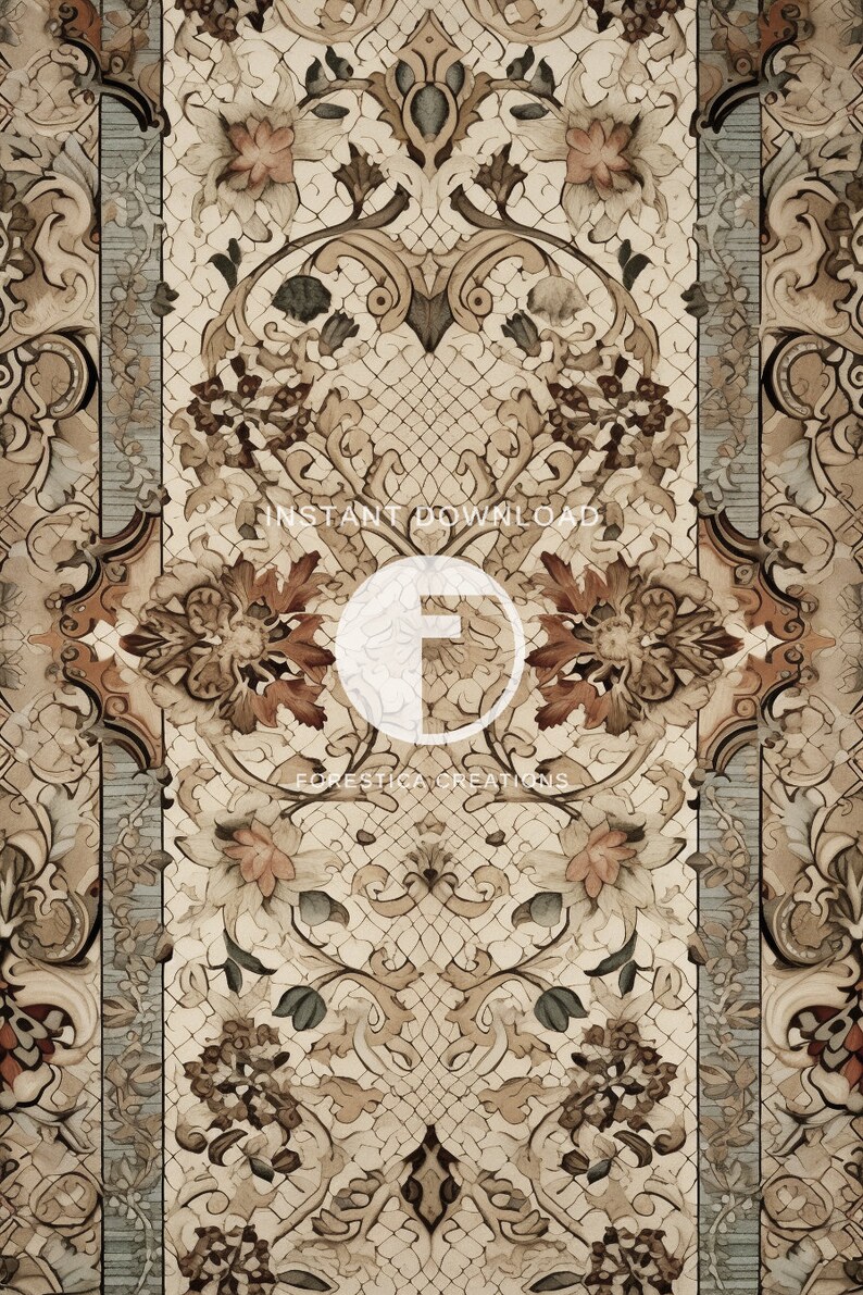 Antique Pattern | Rustic Farmhouse Decor, Textile Wall Art, Moody ...