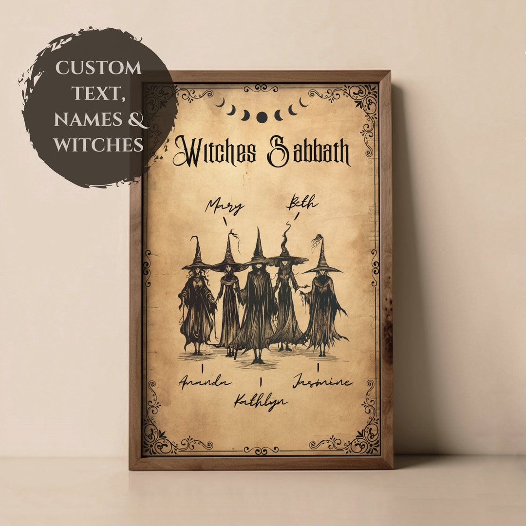 Personalized Witches Poster | Custom Witchy Poster, Witch Party Gift ...