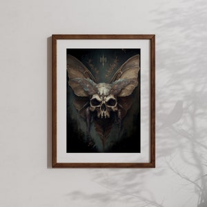 Skull Moth | Goth Wall Art, Gothic Academia Prints, Vampire Aesthetic ...