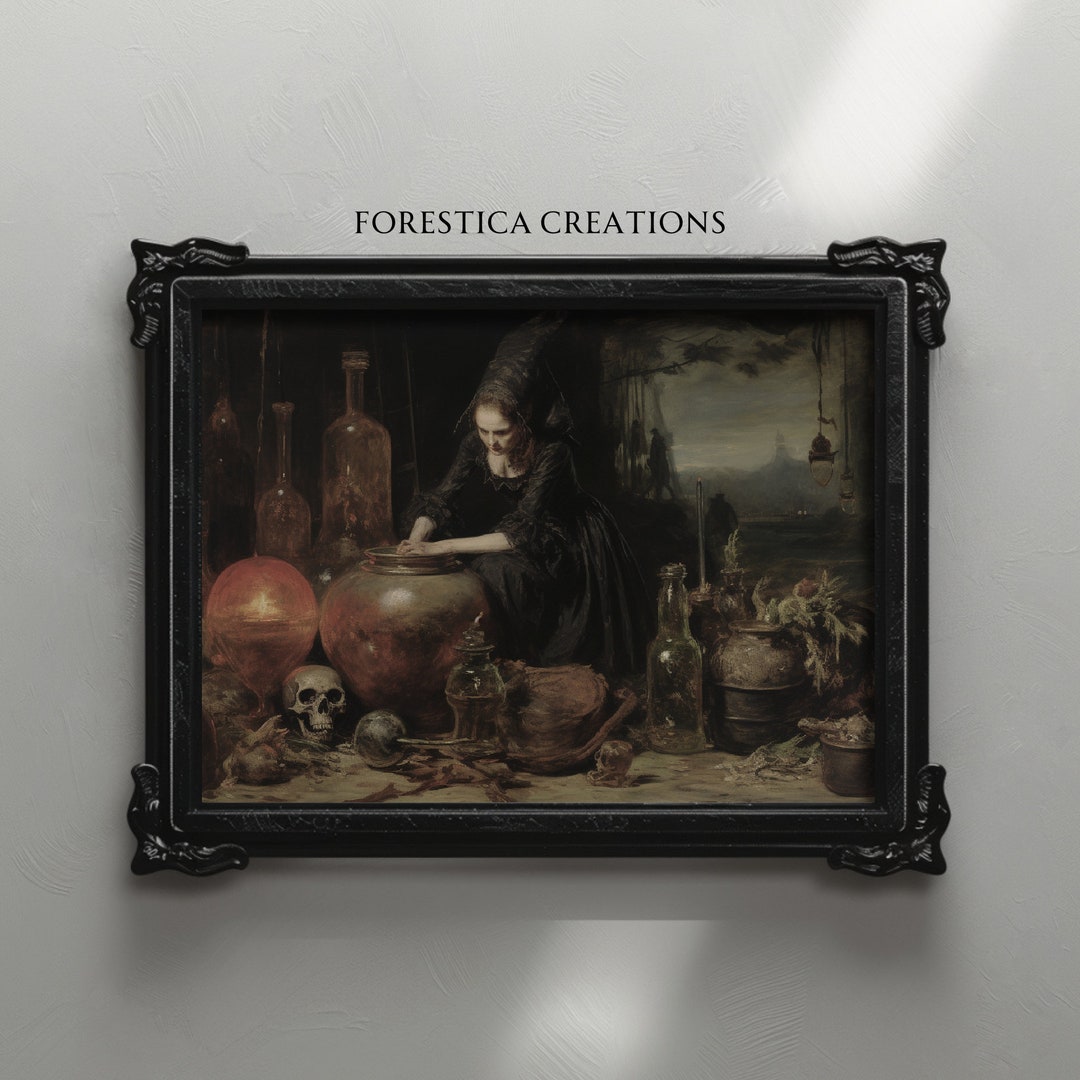 Witch's Life | Witchy Wall Art, Halloween Prints, Witchcore Painting ...