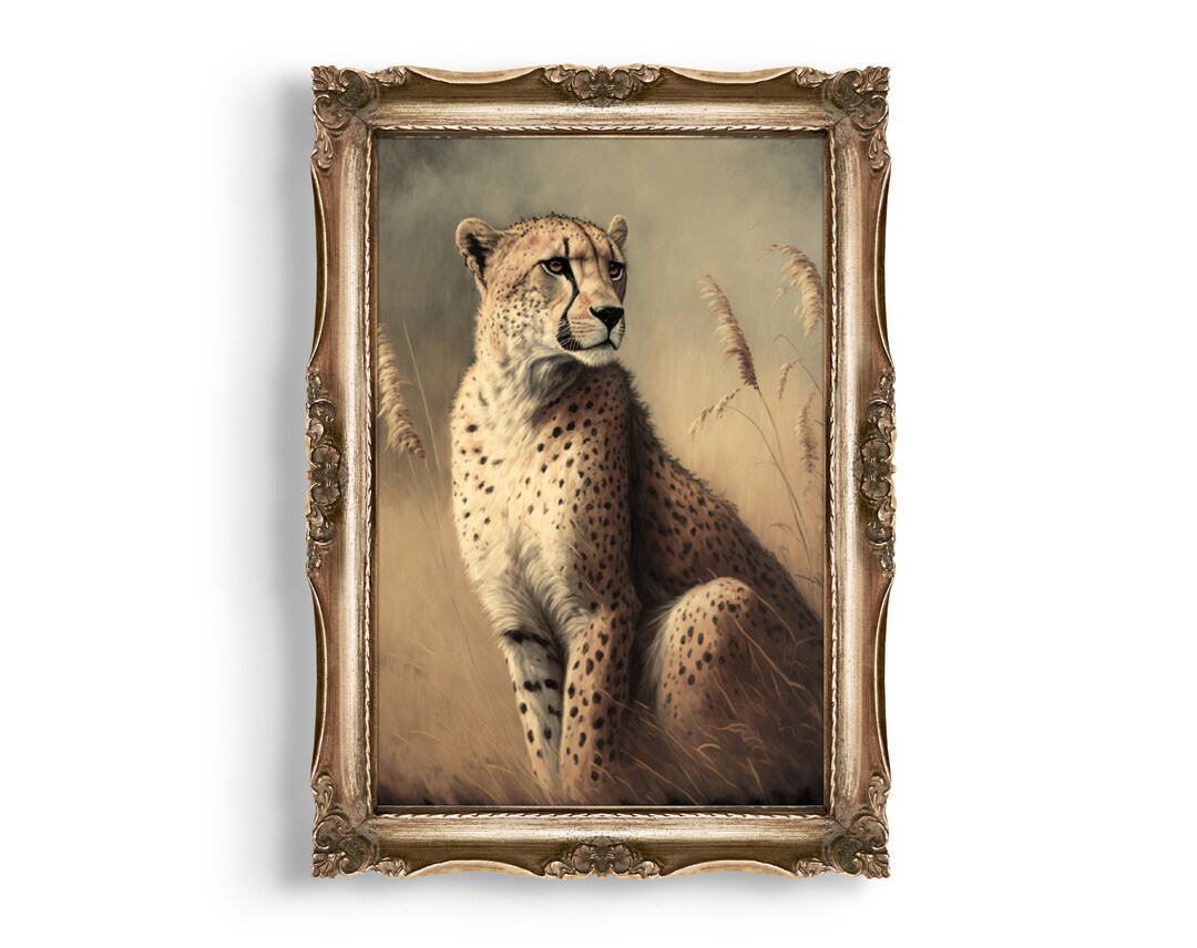 Vintage African Cheetah Print | Safari Landscape Wall Art (digital ...
