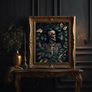 Botanical Skeleton Portrait Dark Cottagecore Room Decor - Etsy