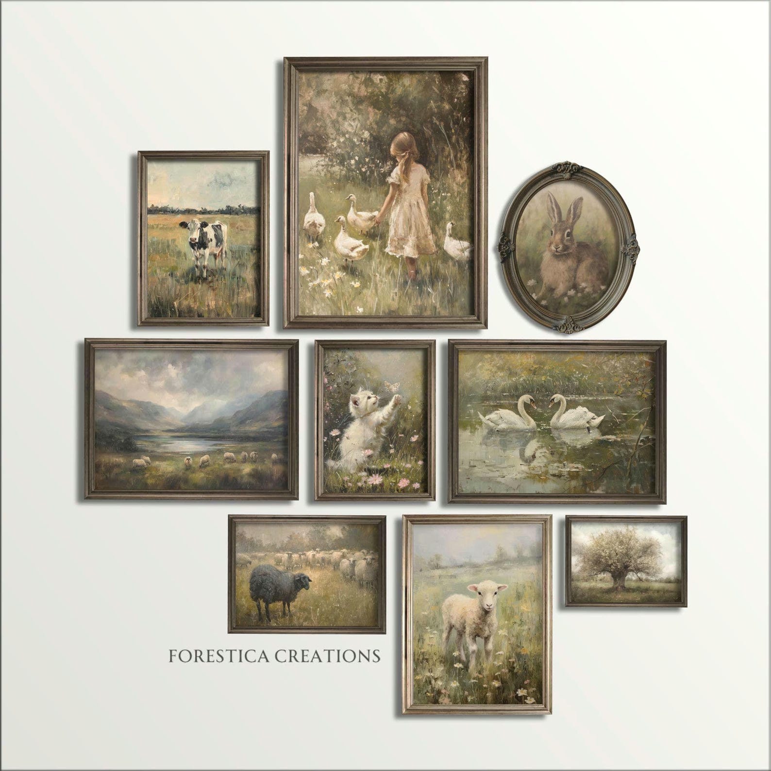 Set of 9 Cottagecore Prints | Nature Gallery Wall Set, Rustic Cottage ...