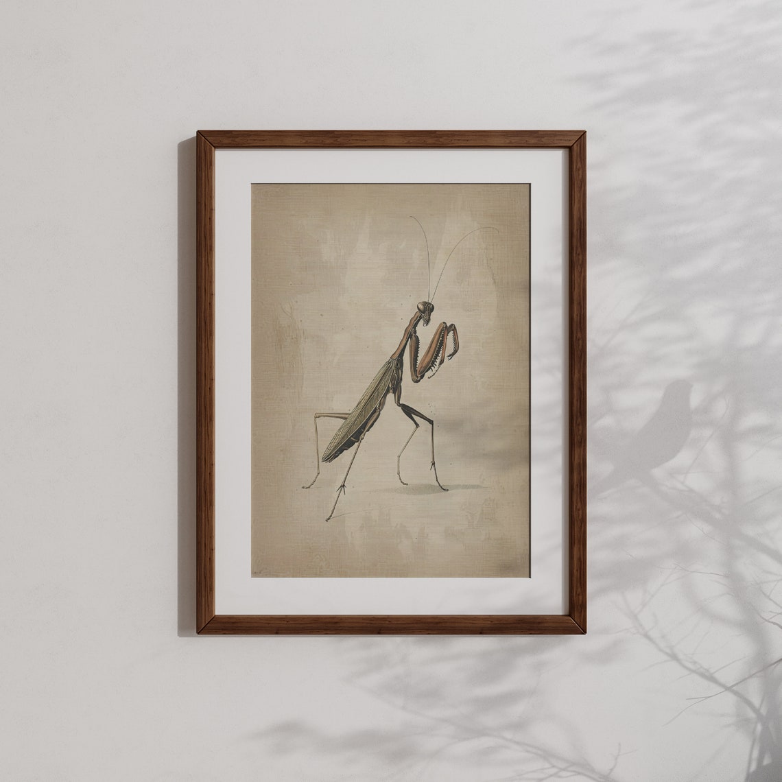 Praying Mantis | Moody Insect Printable, Dark Cottagecore Wall Art ...