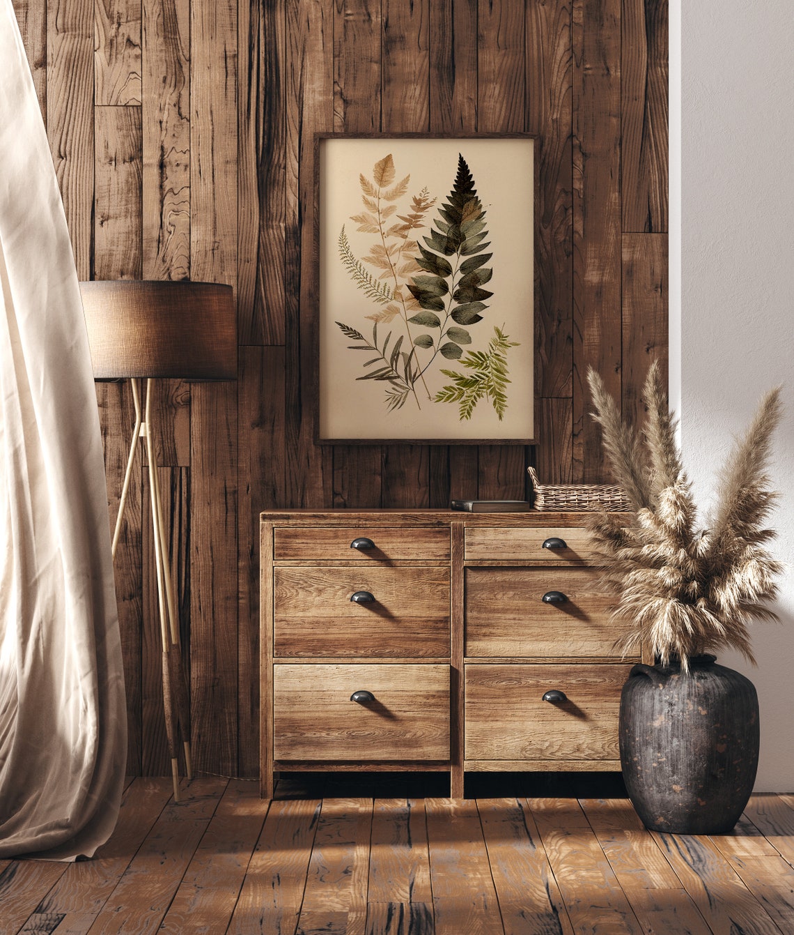 Leaves Boho Cottagecore Prints Botanical Room Decor Moody - Etsy