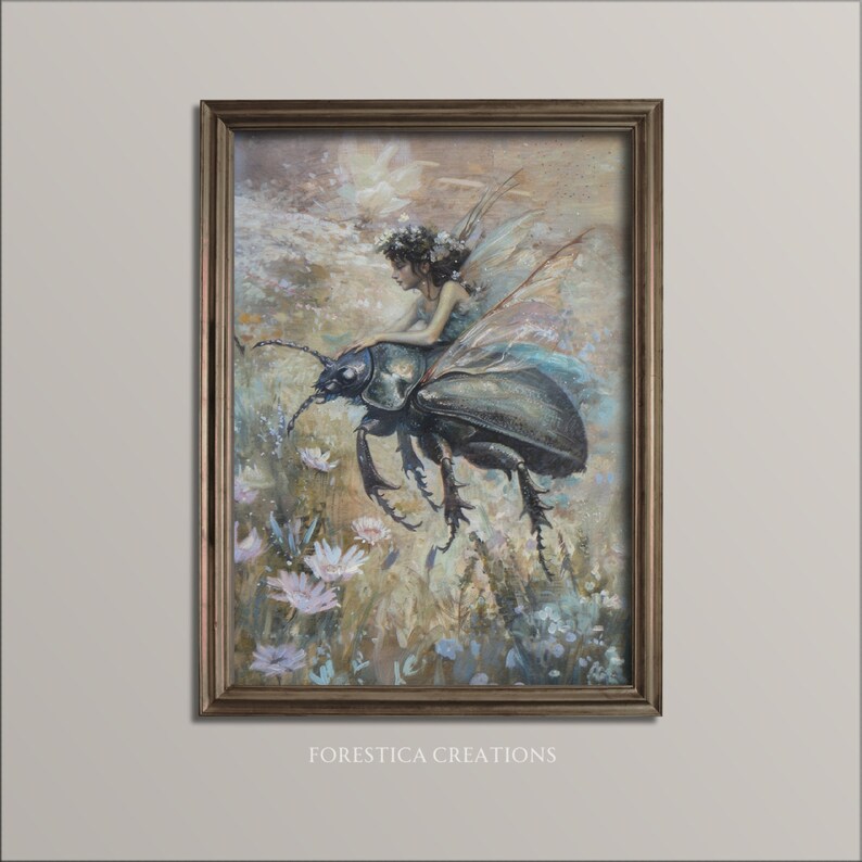 Beetle Fairy | Cottagecore Prints, Botanical Aesthetic, Curiosities ...