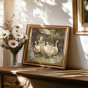 Geese | Cottagecore Wall Art, Goose Print, Spring Home Decor, Nursery ...