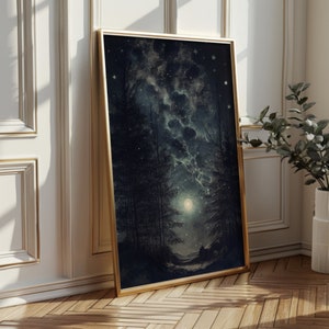 Set of 5 Night Sky Prints | Celestial Gallery Wall Set, Dark Academia Prints, Gothic Home Decor ...