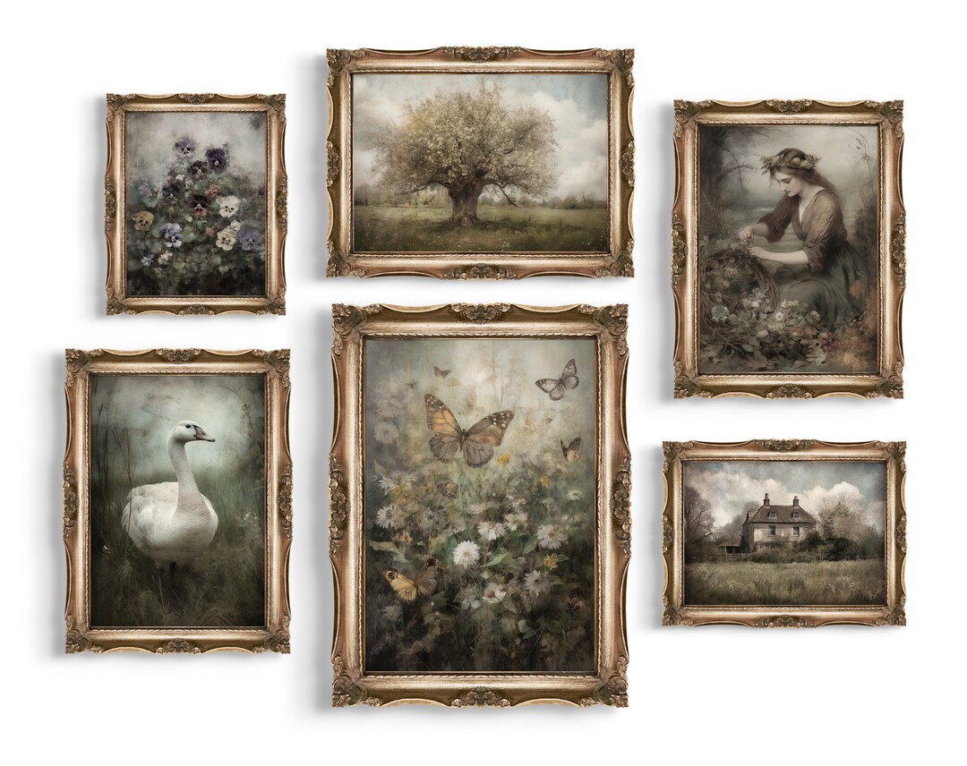 Set of 6 Vintage Cottagecore Prints Farmhouse Gallery Wall - Etsy