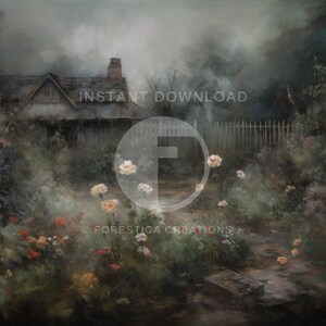 Wild Garden | Moody Cottagecore Wall Decor, Floral Landscape Oil ...
