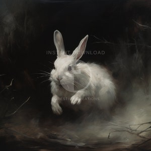 White Rabbit | Dark Academia Prints, Gothic Home Decor, Goth ...