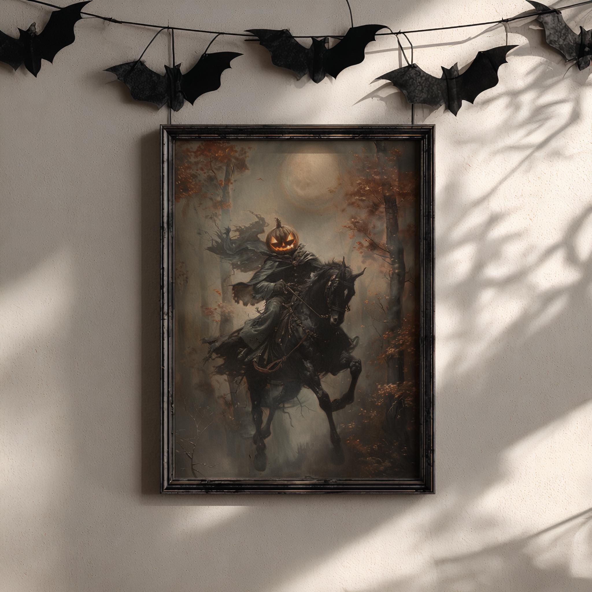Pumpkin Rider | Dark Moody Artwork, Halloween Prints, Goth Witch Home ...