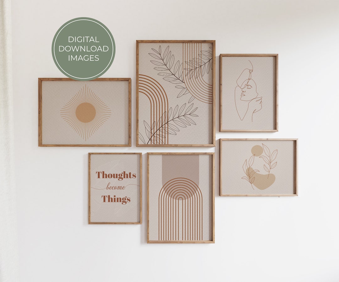 Boho Prints Gallery Set of 6, Printable Wall Art, Digital Download ...