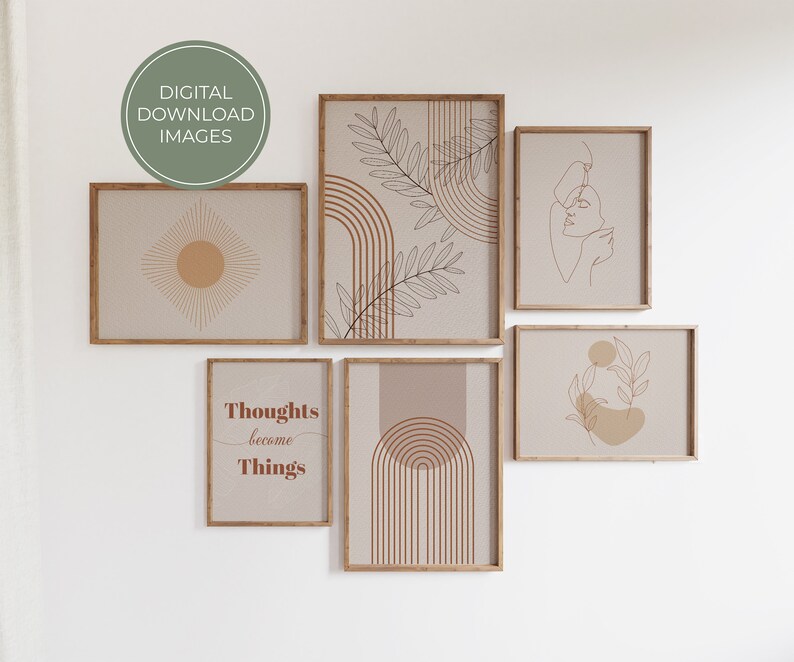 Boho Prints Gallery Set of 6, Printable Wall Art, Digital Download ...