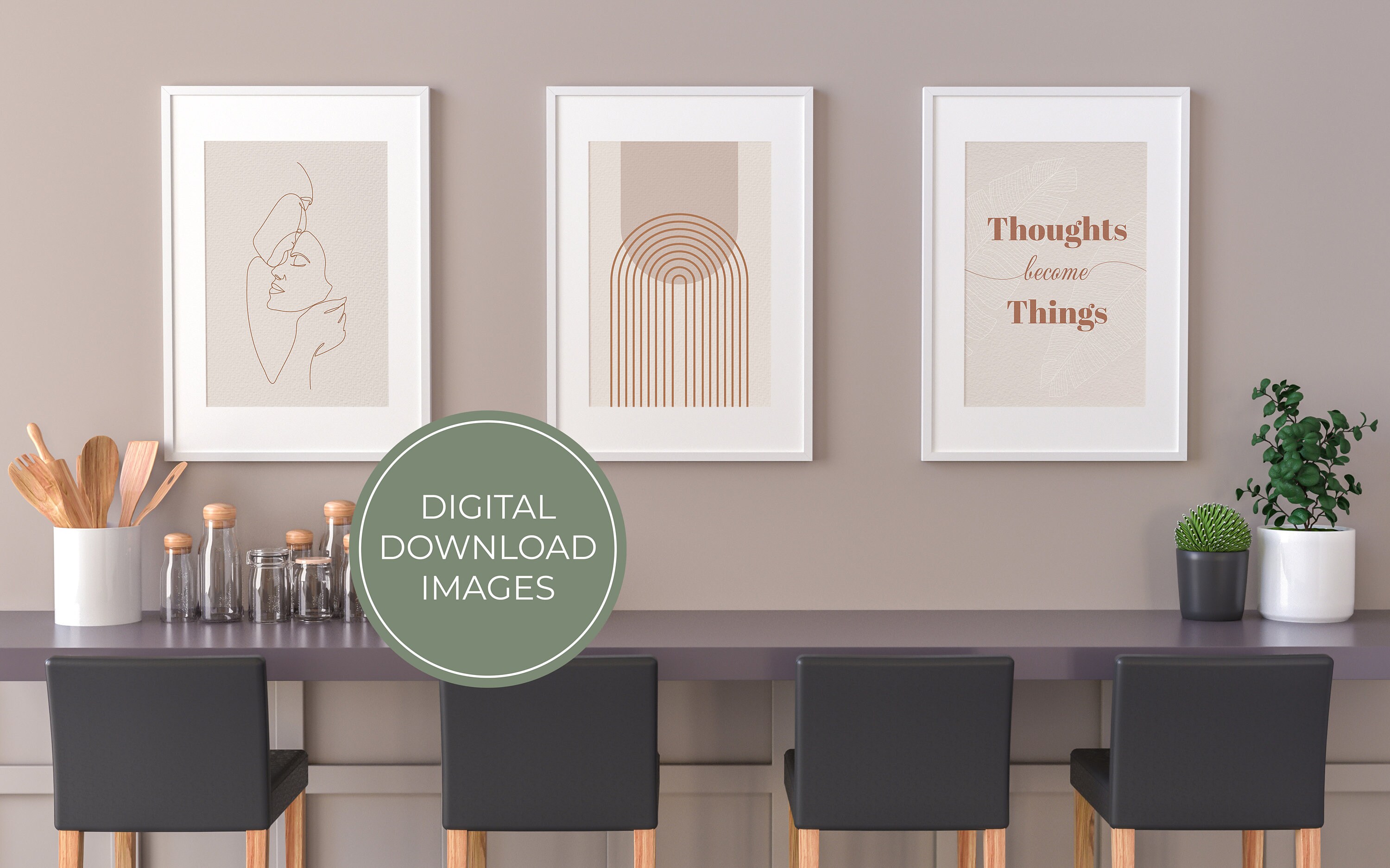 Boho Prints Gallery Set of 6, Printable Wall Art, Digital Download ...