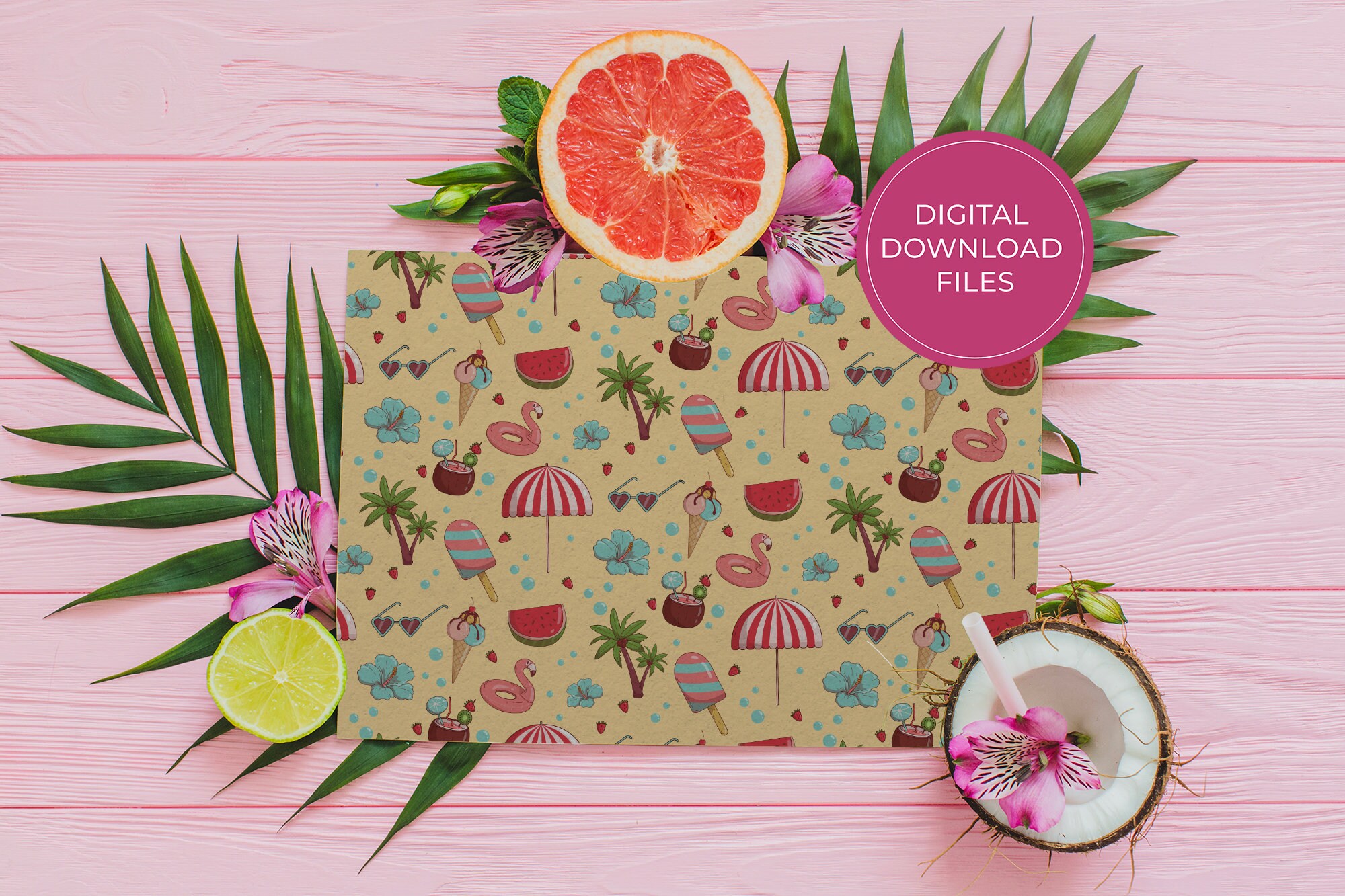 Cute Summer Love Clip Art Bundle Digital Files Including Vectorial Ai Eps Svg Pdf And