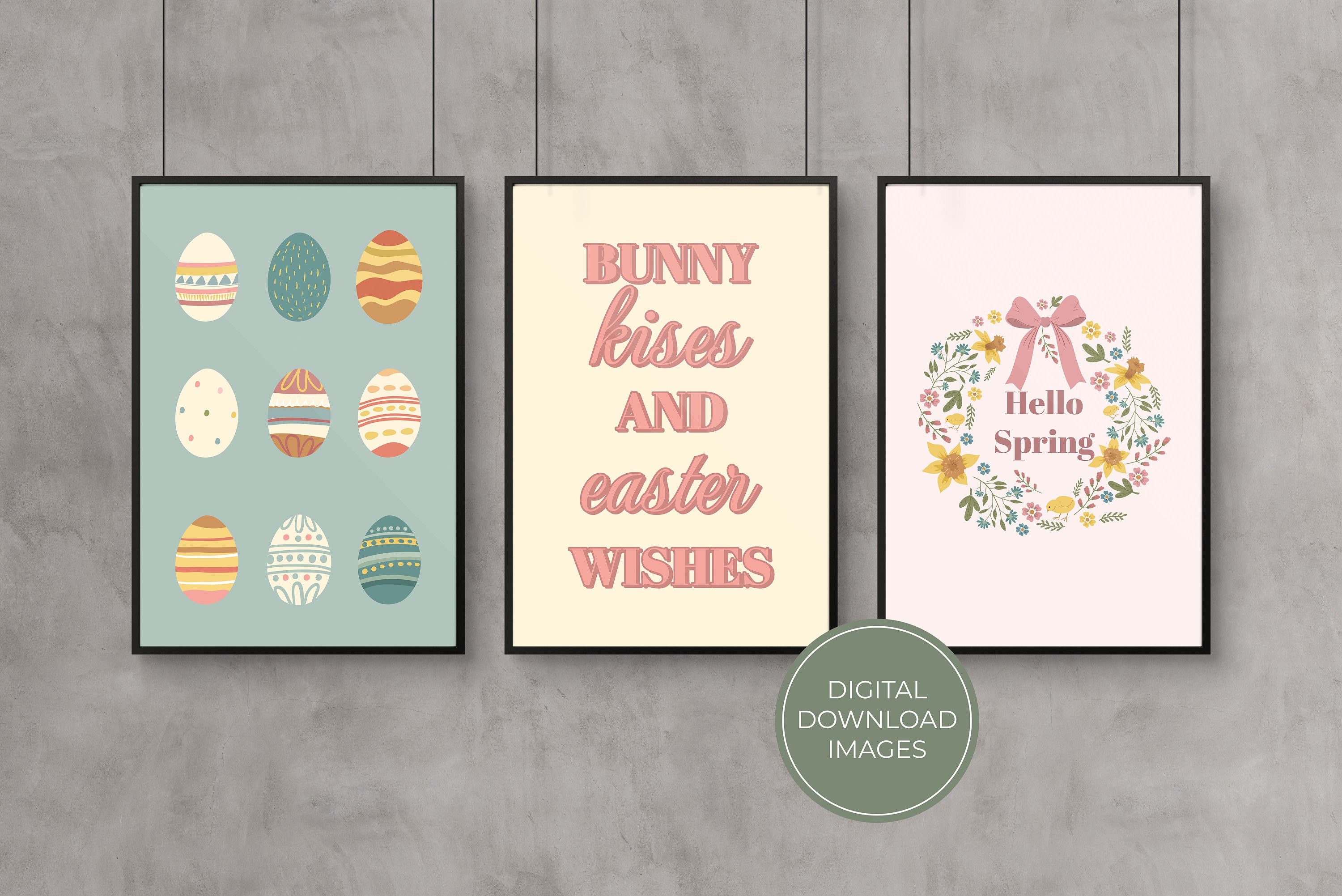 Easter Printables Set of 3, Digital Download With Egg Ornaments, Funny ...