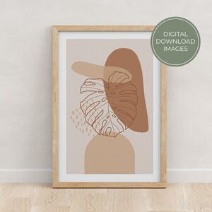 Boho Monstera Leaf Line Art, Digital Download, Printable Perfect Gift ...