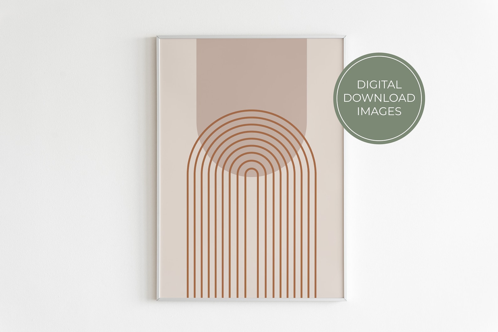 Boho Rainbow Printable Wall Art, Beige Neutral Art Print, Minimalist ...