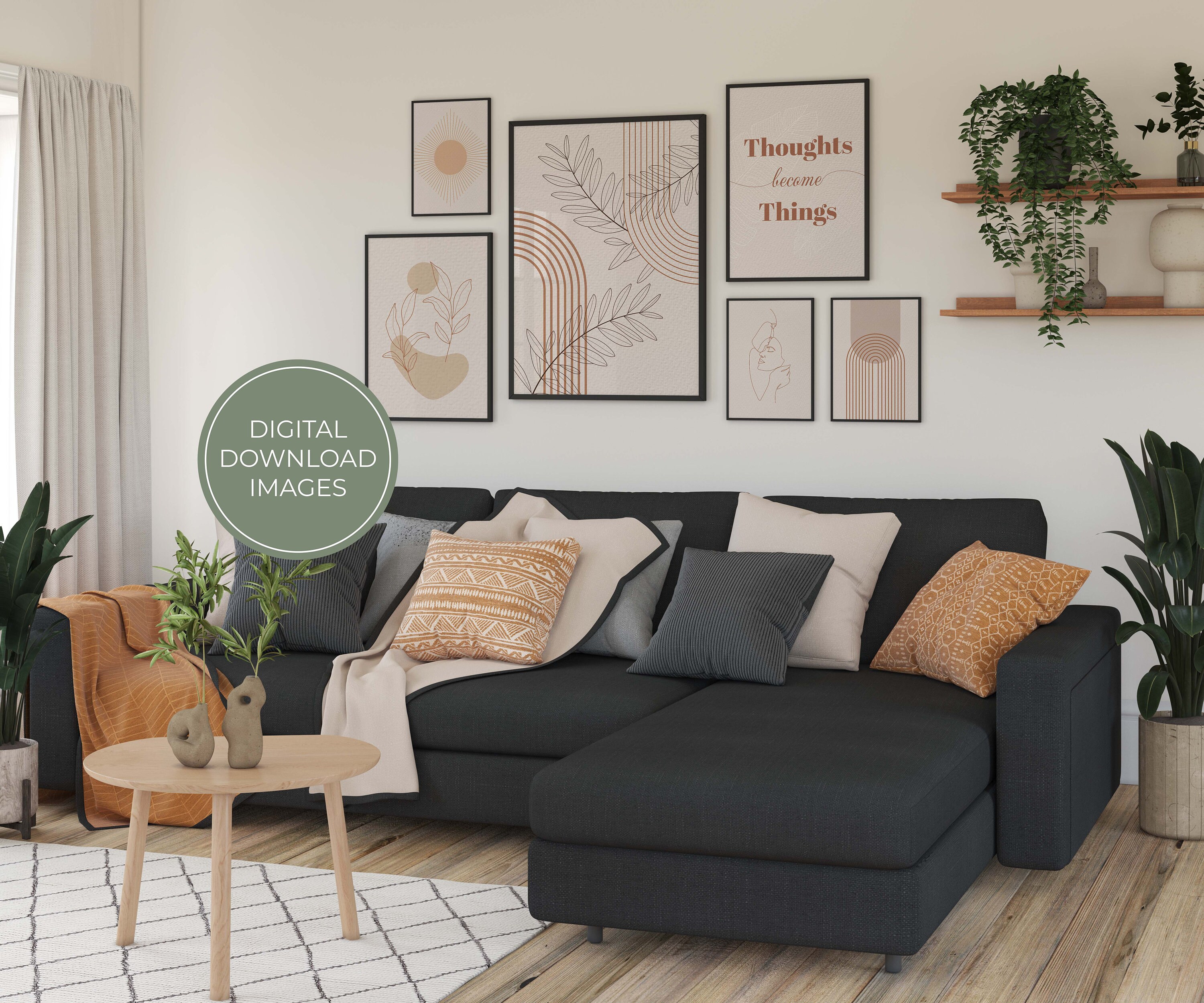 Boho Prints Gallery Set of 6, Printable Wall Art, Digital Download ...