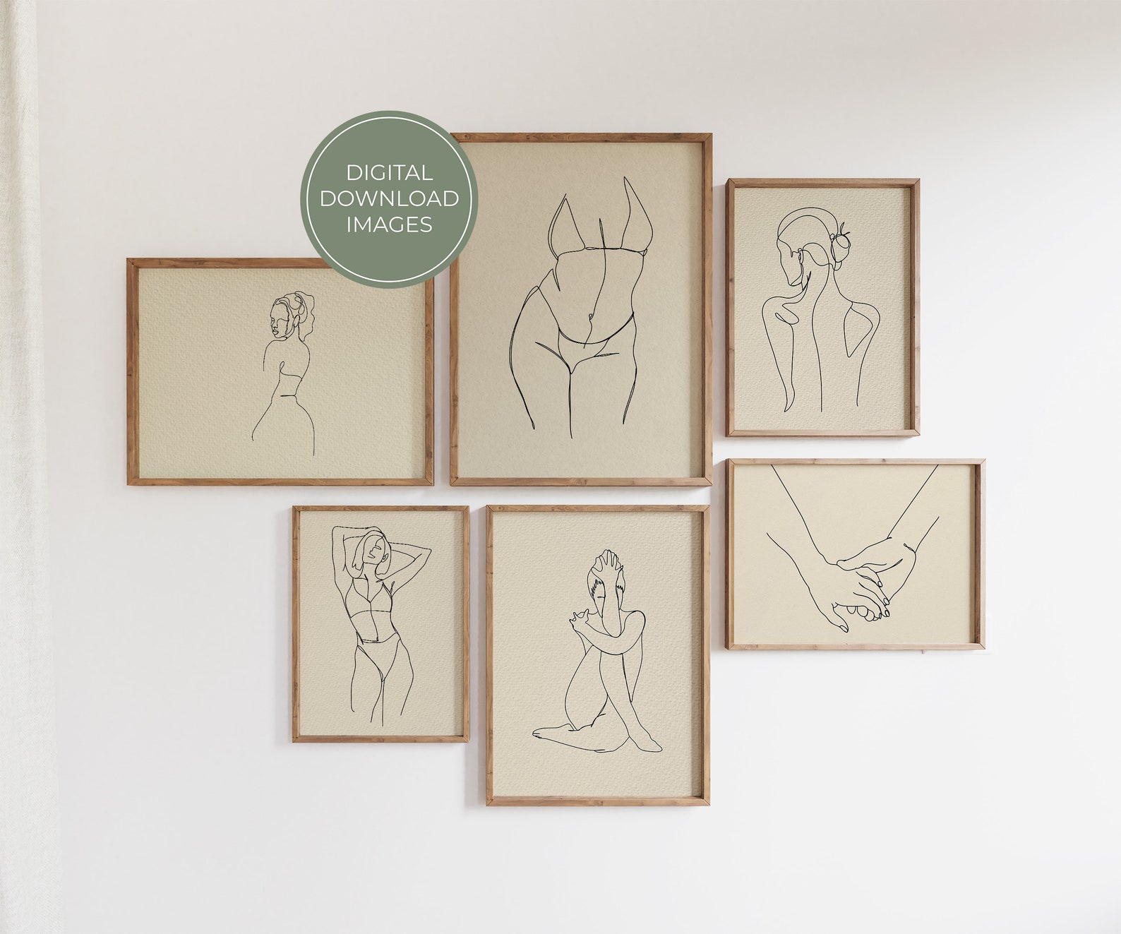 Women's Body Line Art Set of 6 Prints, Digital Download, Printable Wall ...