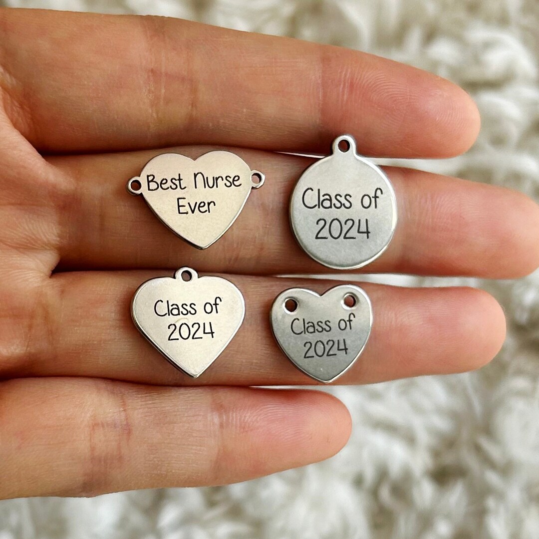 Custom Class of 2024 Graduation Silver Tone Charms,diy Gifts for Senior ...