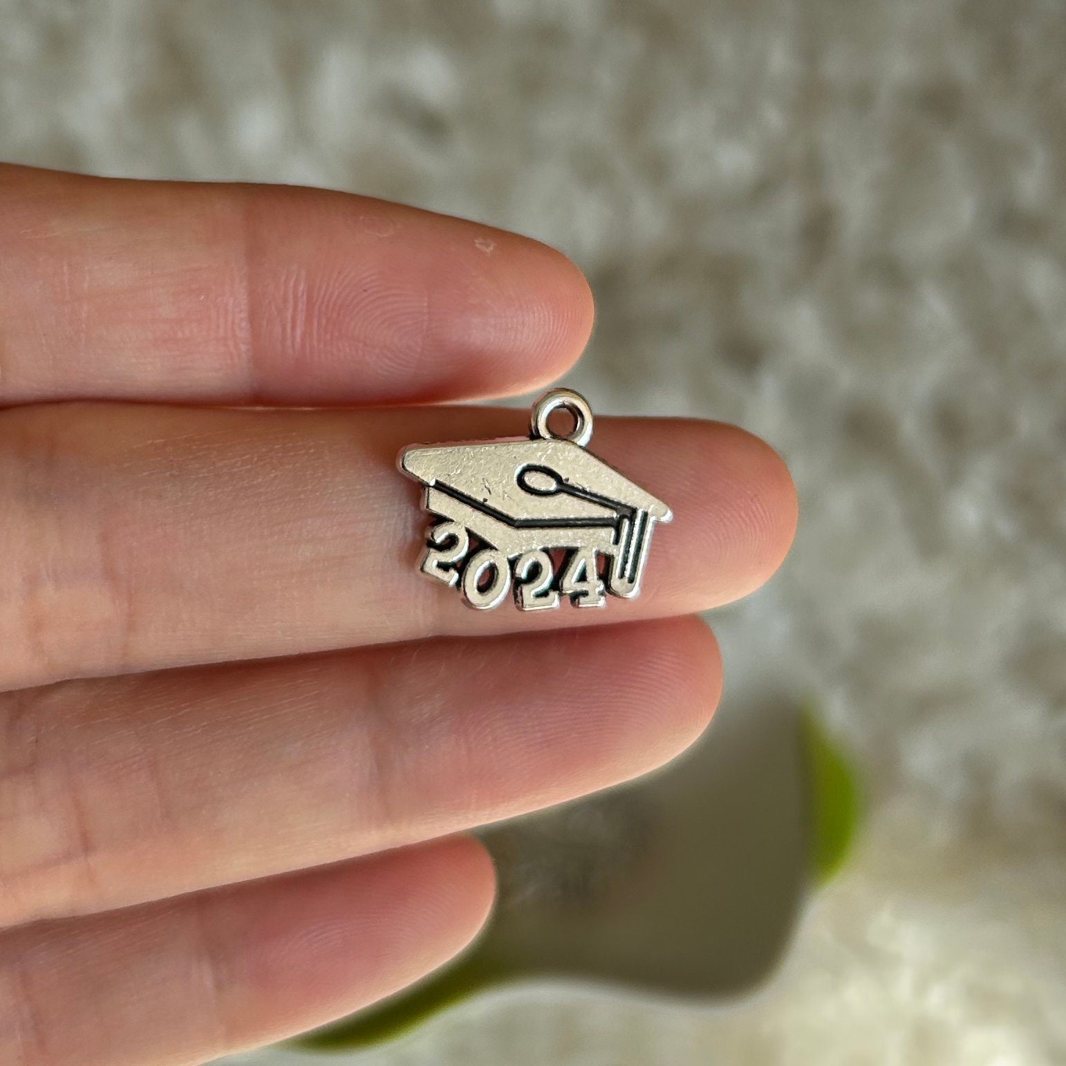 Graduation Cap 2024 Silver Tone Charms,diy Gifts for Class of 2024 ...