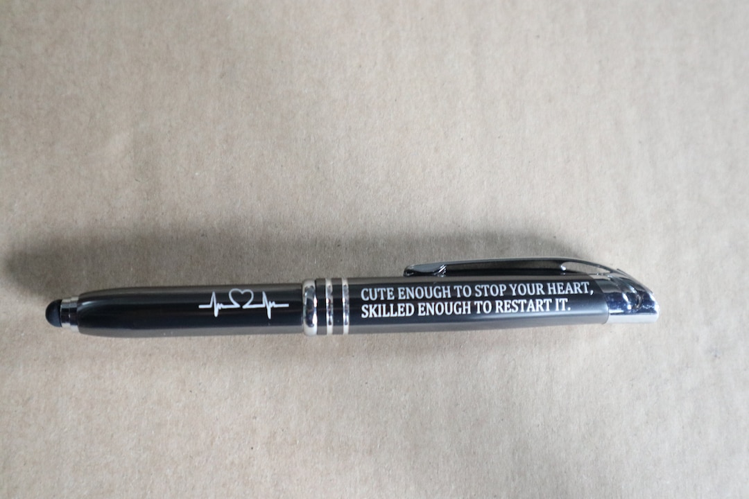 Custom Words LED Ballpoint Pen With Stylus Tip, Personalized Engraved ...