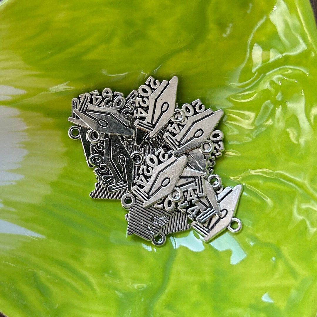 Graduation Cap 2024 Silver Tone Charms,diy Gifts for Class of 2024 ...