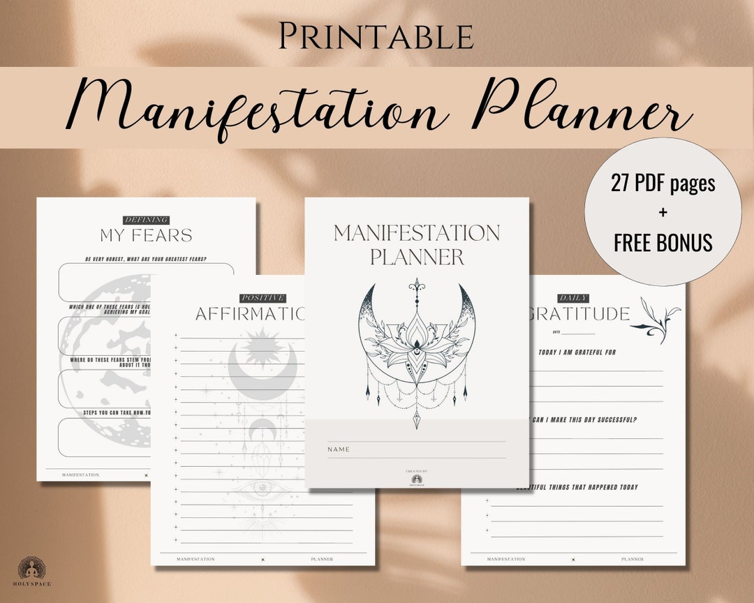 Manifestation Planner Printable Manifestation Journal Dream Journal ...