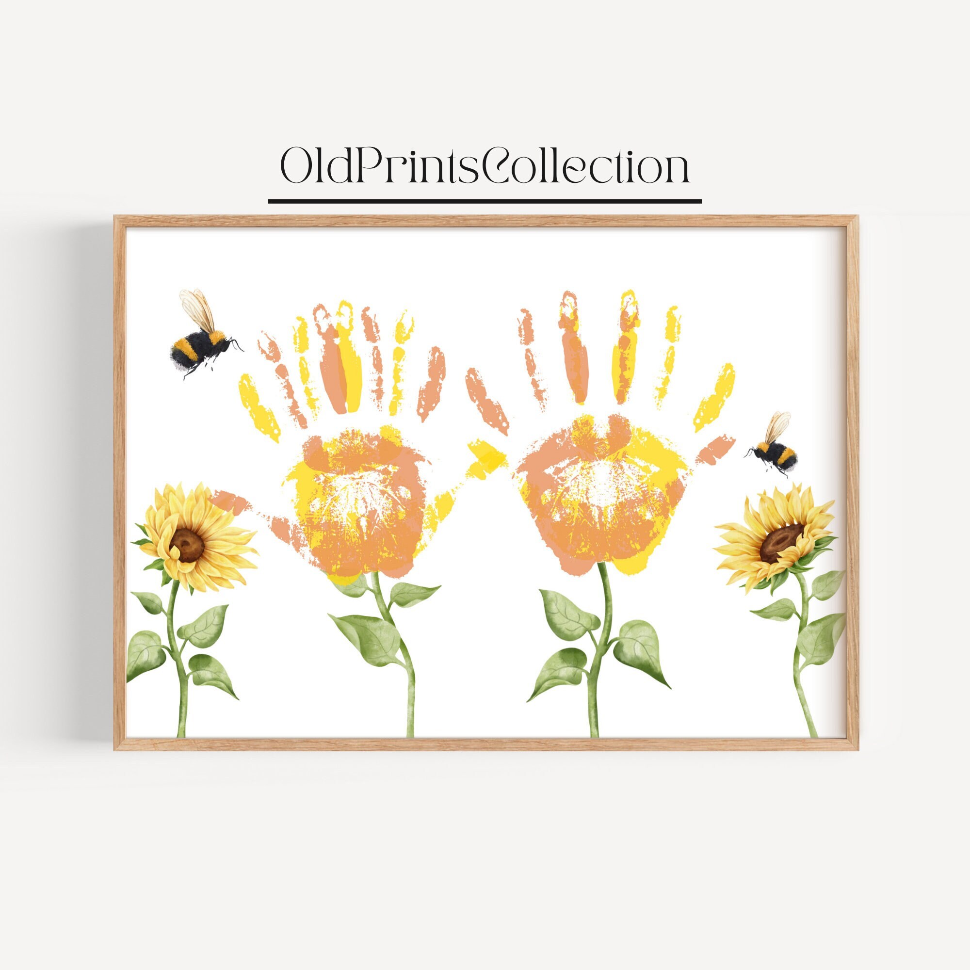 Sunflower Handprint Art Craft Mother's Day Kids Gift for Grandma Custom ...