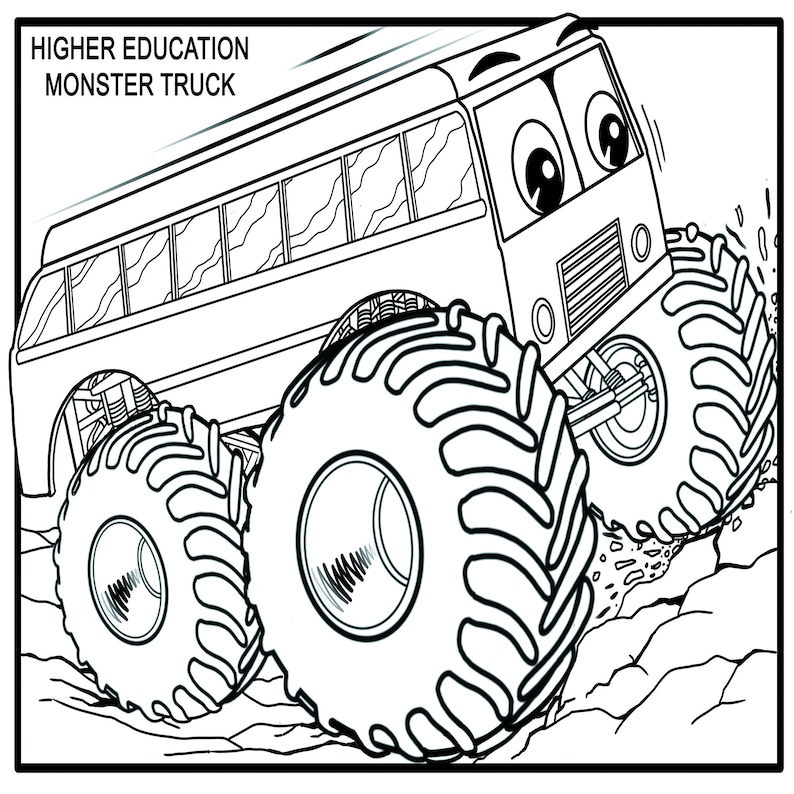 Monster Truck for Kids Coloring Pages : for Boys and Girls Ages 3-5 and ...
