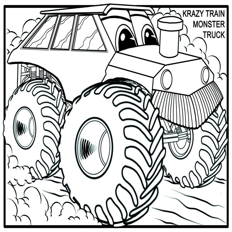 Monster Truck for Kids Coloring Pages : for Boys and Girls Ages 3-5 and ...