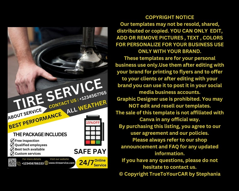 Tire Service Flyer Template | Customize and Print | High Quality Design ...