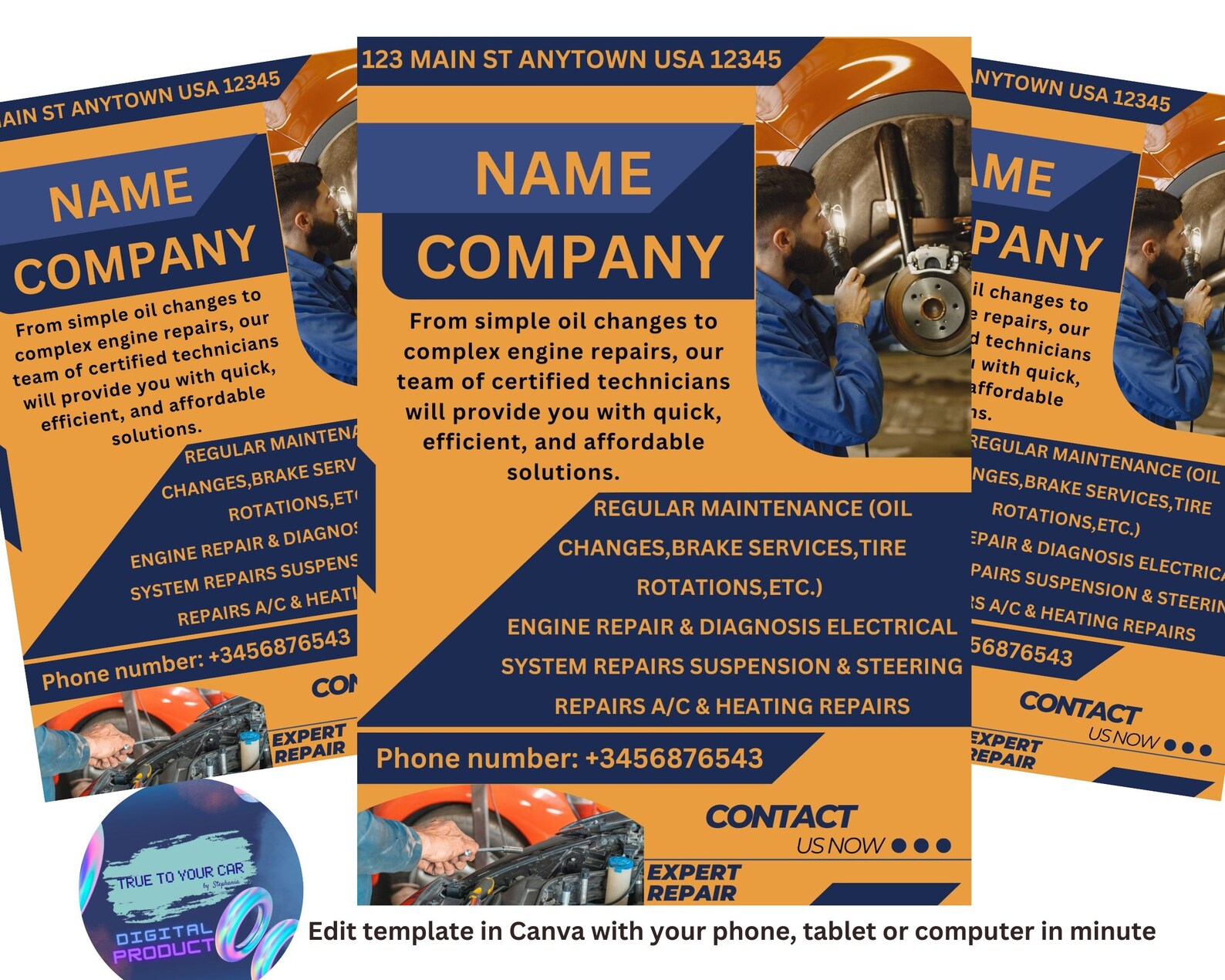 Editable Car Mechanic and Repair Shop Flyer Template Auto Repair Flyer ...