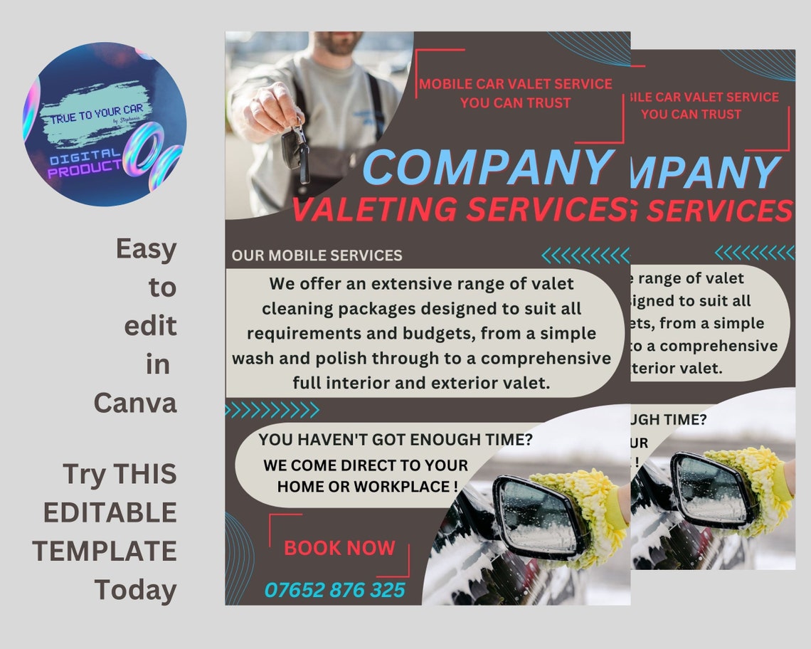 Customizable Car Valet Flyer Template for Auto Detailing & Car Wash ...