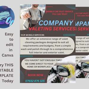 Customizable Car Valet Flyer Template for Auto Detailing & Car Wash ...
