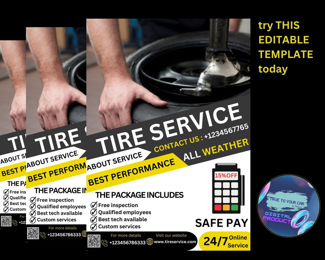 Tire Service Flyer Template | Customize and Print | High Quality Design ...