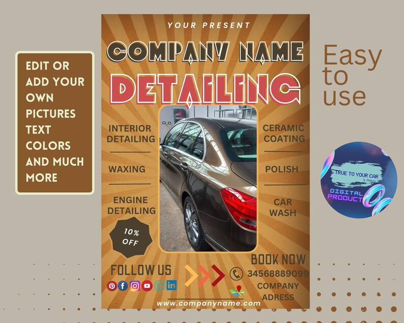 Impress Your Customers With Our Car Detailing Flyer Template or Car ...
